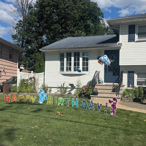 Clues Cutout Cardboard Backdrop | Birthday Sign Yard Cutout | Event and ...