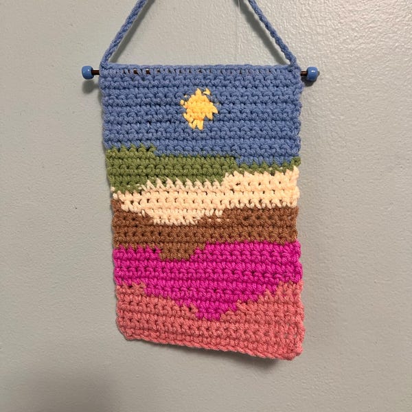 The Cherry Cute Crochet Tapestry PATTERN Pdf, Wall Hanging, Diy Room ...