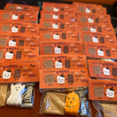 PRINTABLE Halloween Favor Tags, Halloween Tags, Smores Tags, S'mores ...