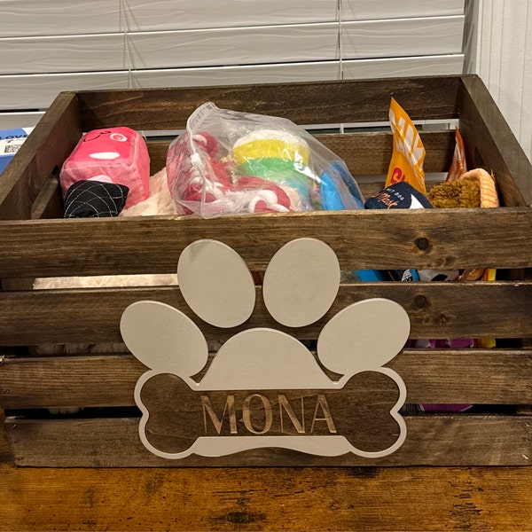 Large Personalized Dog Toy Basket Gift for Dog Lover Personalized Dog ...