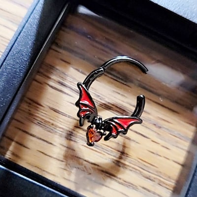 16G Bat Halloween Septum Ring/daith Hoop/conch Hoop/tragus Hoop/helix ...