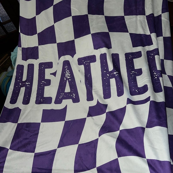 Personalized Checker Design Blanket – Custom Minky or Sherpa - Etsy