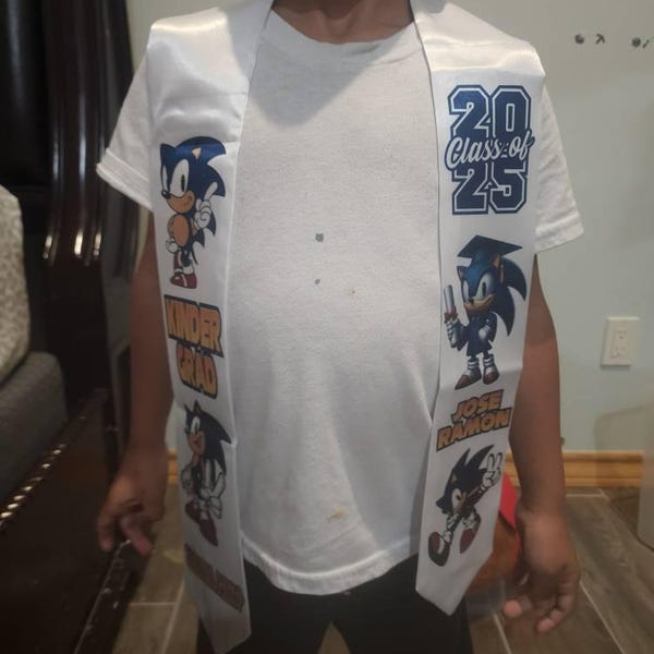 Sonic Pre-k Kindergarten Elementary Personalized Graduation Stole - Etsy