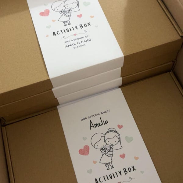Personalised Kids Wedding Activity Box, Kids Activity Pack, Child ...