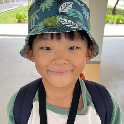 Vintage Linen Sun Hat Tangerine Bucket Hat Floral Sun Hat Reversible ...