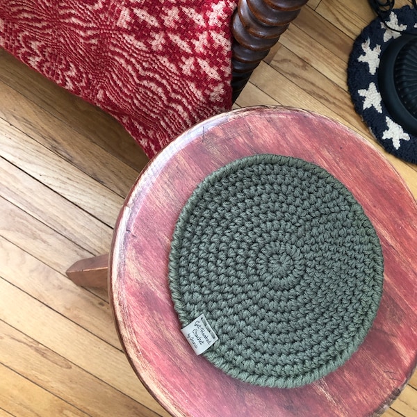 Rustic Round Trivet Crochet Pattern, Farmhouse Hot Pad Crochet Pattern ...