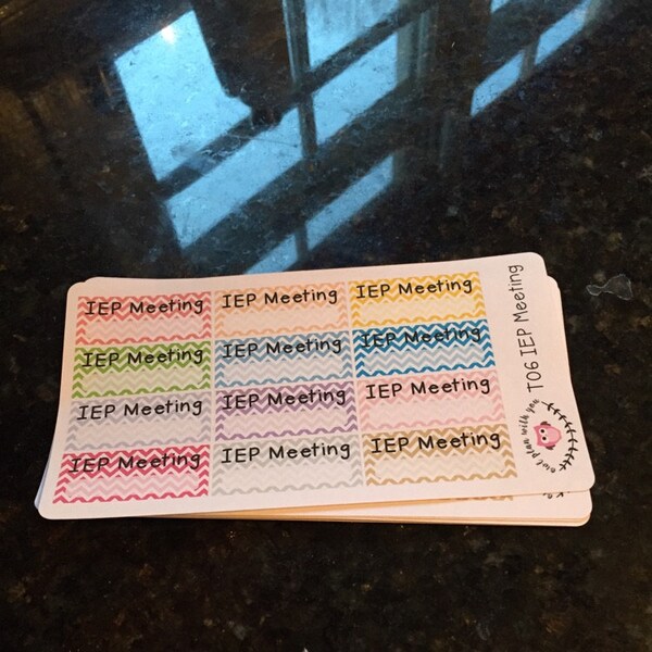 T06 || 12 Chevron IEP Meeting Stickers - Etsy