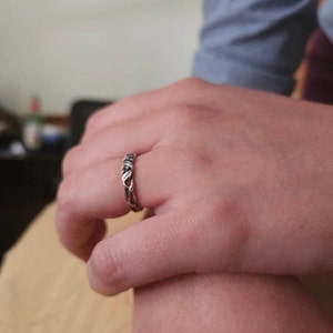 Vintage Fairycore Silver Band Enchanted Forest Mystical Ring, Unique ...