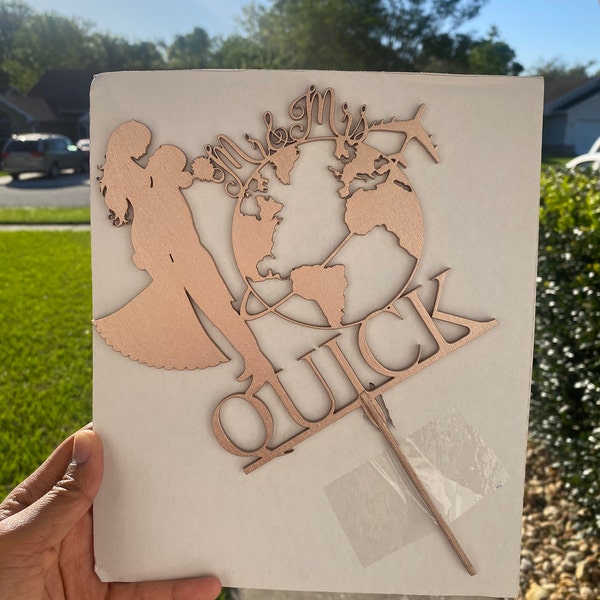 Travel Wedding Cake Topper Personalized Travelling Themed Cake Topper ...