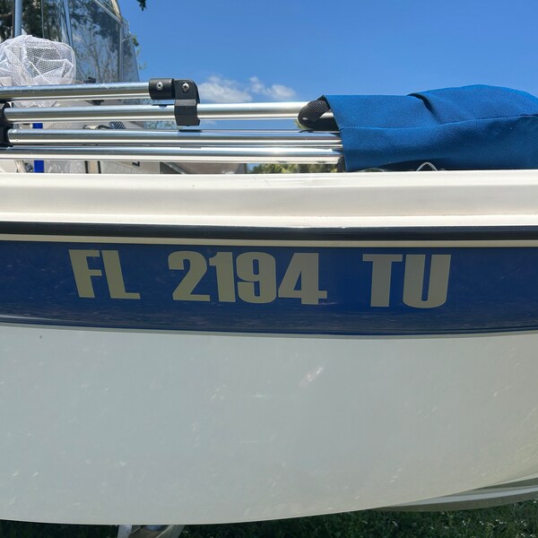 Custom Boat State Registration Numbers Pair Lettering Decals Vinyl Boat ...