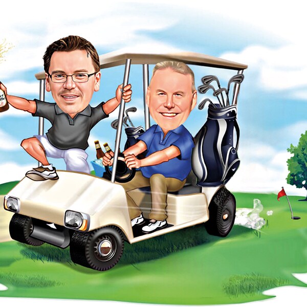 Personalized Golfer Cartoon Best Friend Gifts Caricature From Photo ...