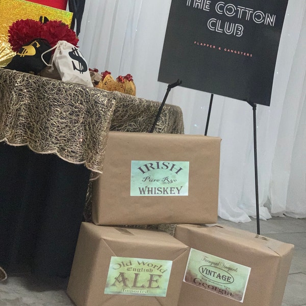 12 Prohibition Bootlegger Crate Label Props JPG Set ~ 8.5X11 Speakeasy ...