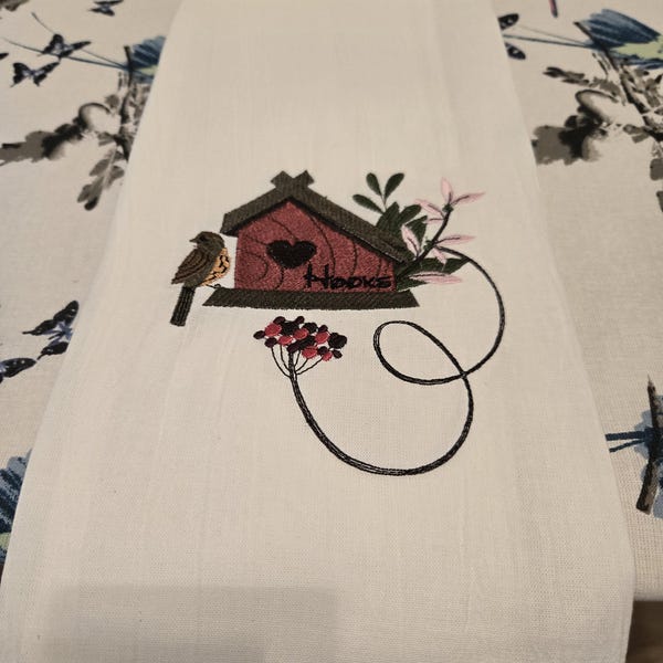 Swan Embroidery Design, Swan and Flowers Motif, Floral Swan Embroidery ...