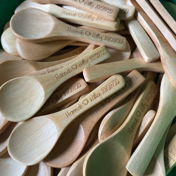 BULK CUSTOM Mini WOODEN Spoons 3 Inch | Tea Espresso Spice Scrub Spoon ...