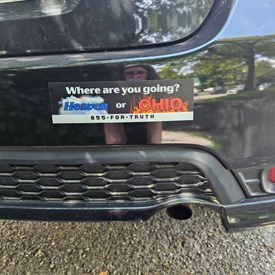 Where Are You Going Heaven or Ohio Funny Meme Billboard Cursed Car ...