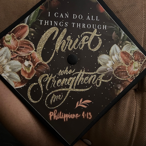 I Can Do All Things Through Christ|graduation Cap Topper-graduation Cap ...