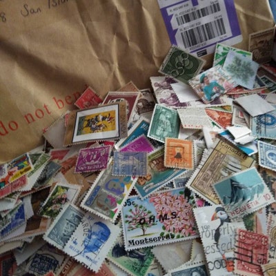 World Stamps on & off Paper, Vintage to Modern, 200g Taken at Random ...