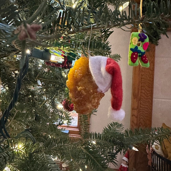 Real Chicken Nugget With Santa Hat Ornament (real Preserved Chicken ...