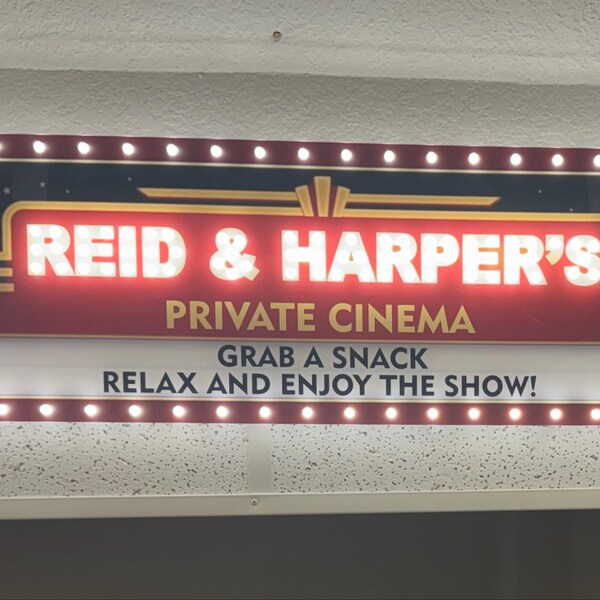 Custom Movie Theater Marquee Sign, Vintage Home Theater Wall Decor ...