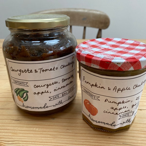 Jam and Chutney Labels - Self-adhesive Labels for Your Homemade ...