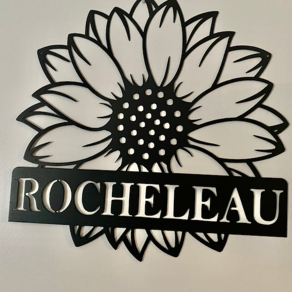 Sunflower Personalized Sign, Sunflower Monogram, Sunflower Name Sign ...