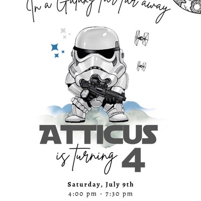 Printable and Mobile Star War Kid Birthday Invitation - Etsy