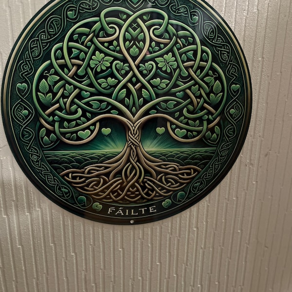 Fáilte Irish Welcome Sign – Celtic Tree of Life Metal Garden Wall Art ...