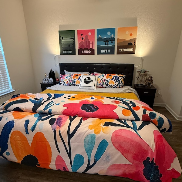 Vintage Botanical Print Comforter - French Script Floral Bedding ...