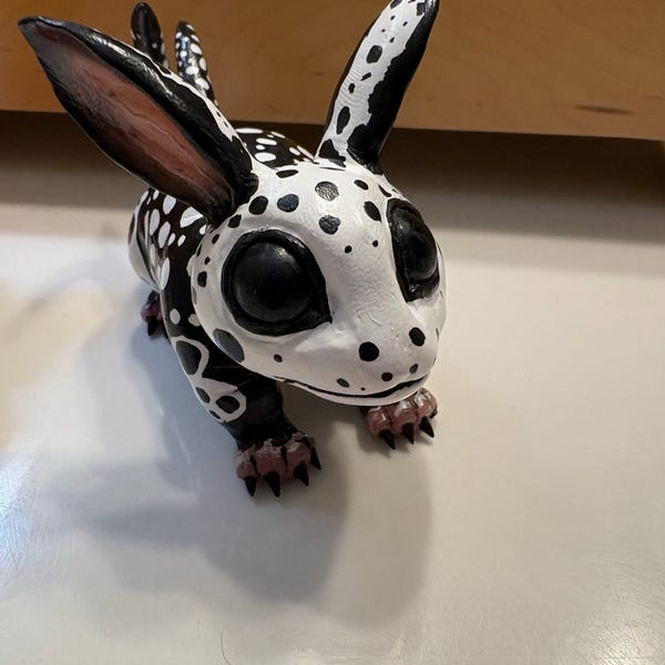 Cartoony Funny Mythical Creature, Adorable Critters Sculpture in Yellow ...