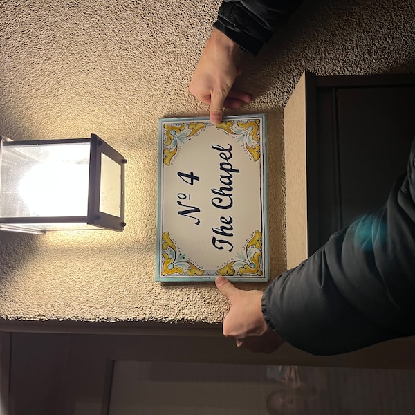 Green Italian House Number Tile, Signs for Home, Personalized Tile ...