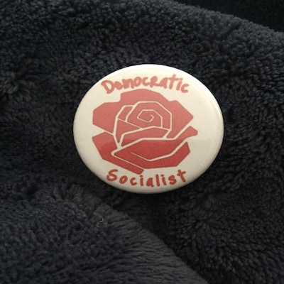 Democratic Socialist Rose Button 1.25 Inch Pinback Bernie - Etsy