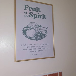Fruit of the Spirit Wall Art Poster, Purple Retro Mascot Wall Art ...