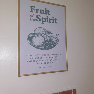 Fruit of the Spirit Wall Art Poster, Purple Retro Mascot Wall Art ...