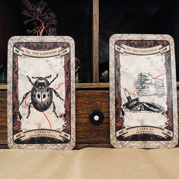 Red Thread Pocket Oracle Deck for Oracle, Tarot Work, Affirmations Etc ...