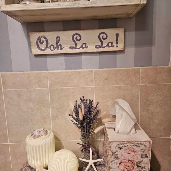 Belle Jardiniere Tissue Box Cover, Whitewashed Wood, Decoupage, Paris ...