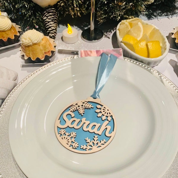 Custom Christmas Baubles With Name, Wooden Tree Baubles, Ornament With ...