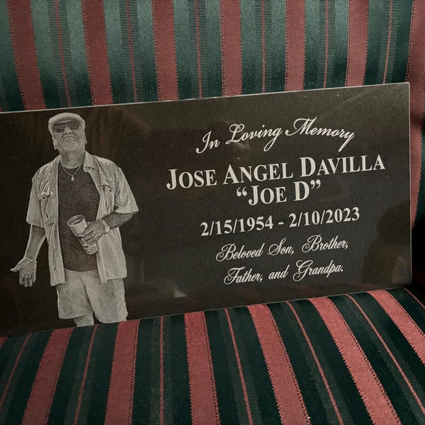 Custom Photo Laser Engraved Granite Headstone Cemetery Grave Marker ...