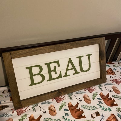 Wood Boy Crib Name Sign, Large Custom Baby Name Sign, Nursery Art Wall ...