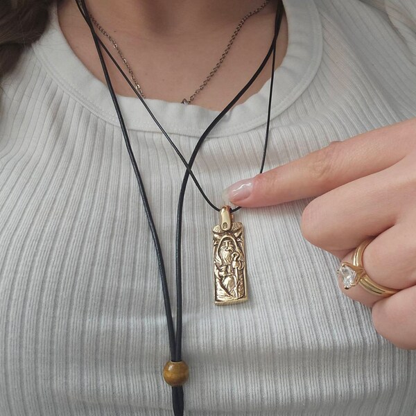Bronze Veles God Necklace, Slavic Symbol, Pagan Jewelry, Ethnic Amulet ...