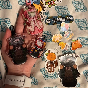 TV Head Cute Acrylic Keychains - Etsy