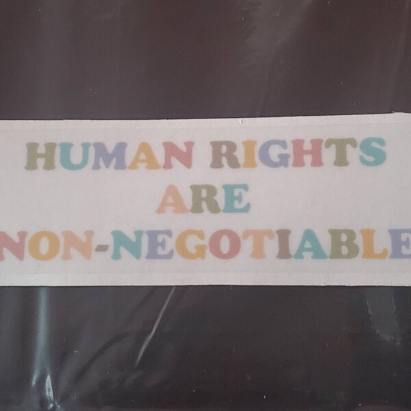 Human Rights Stickers | Human Rights Are Non-negotiable Sticker ...