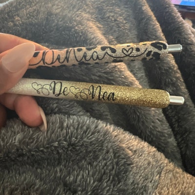 Personalized Leopard Epoxy Glitter Black Ink Pen: Refuillable - Etsy