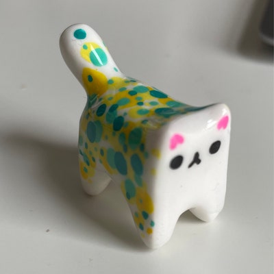 Handmade Painted Cute Quirky Clay Kitty Cat Figurine / Kitkats for Your ...