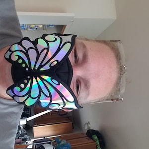 Holographic 3D Butterfly Face Mask Reflective Fashion - Etsy