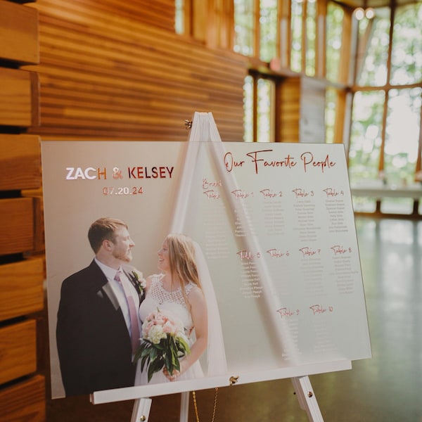Custom Acrylic Wedding Seating Chart With Picture - Etsy