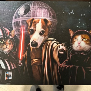 Dogs Playing Poker Custom Pet Portrait, Funny Gambling Pet Portrait ...