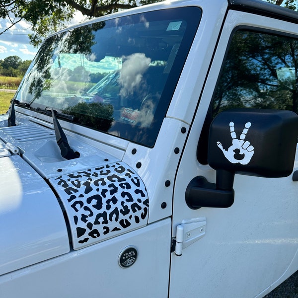 Leopard Print Cowl Decals Fits 2007-2024 Jeep Wrangler Gladiator Jk Jl ...