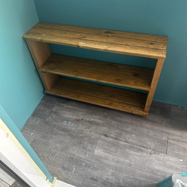 Wooden Boot and Shoe Rack Storage Unit Chunky Rustic Shelves Heavy Duty ...