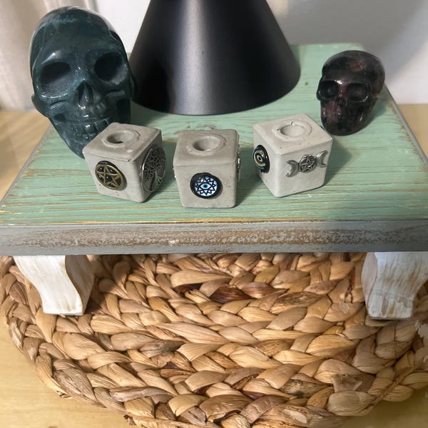 Resin and Marble Altar Plate Pentagram Spell Casting Tool for Wiccan ...