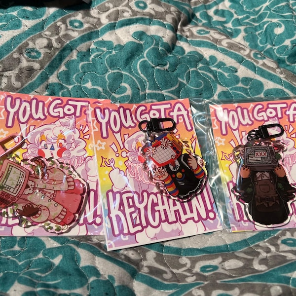 TV Head Cute Acrylic Keychains! - Etsy